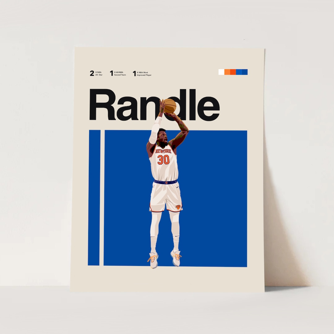 Julius Randle Poster, New York Knicks NBA Art Print 11x14 Minimalist ...