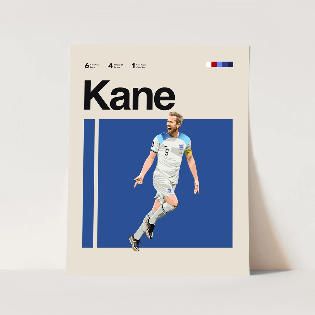 Hary Kane Poster, England Footballer, Soccer Poster Minimalist ...
