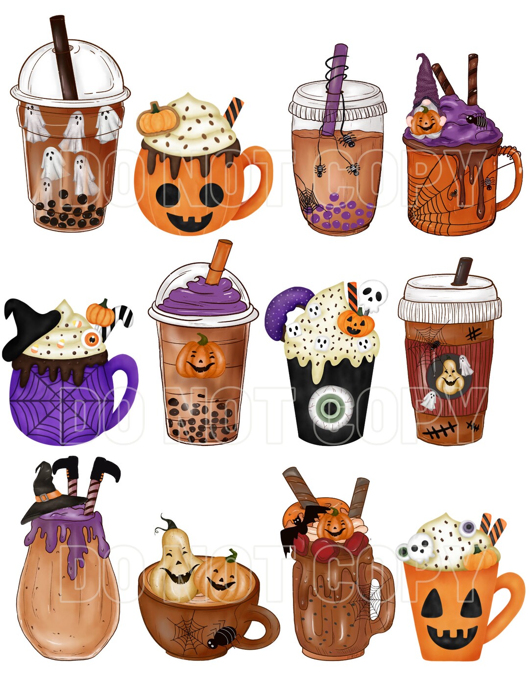 Spooky Coffee Digital File PNG, Halloween, Pumpkin Latte, Witches Brew ...