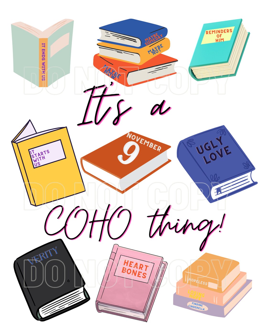 Coho Book Lovers PNG Tshirt Design Viral Tik Tok Sales Image Coollen ...