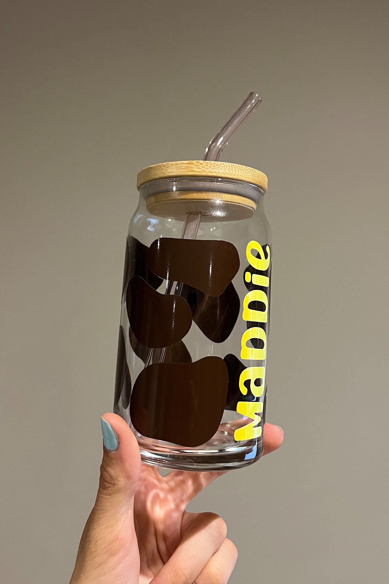 Moo Moo Cow Print Libbey Glass Cup Cow Print Beer Can Glass - Etsy