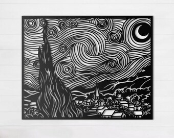 Starry Night Metal Wall Art Handcrafted Celestial Décor for - Etsy