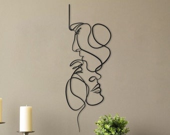 Two Faces One Line Art - Etsy