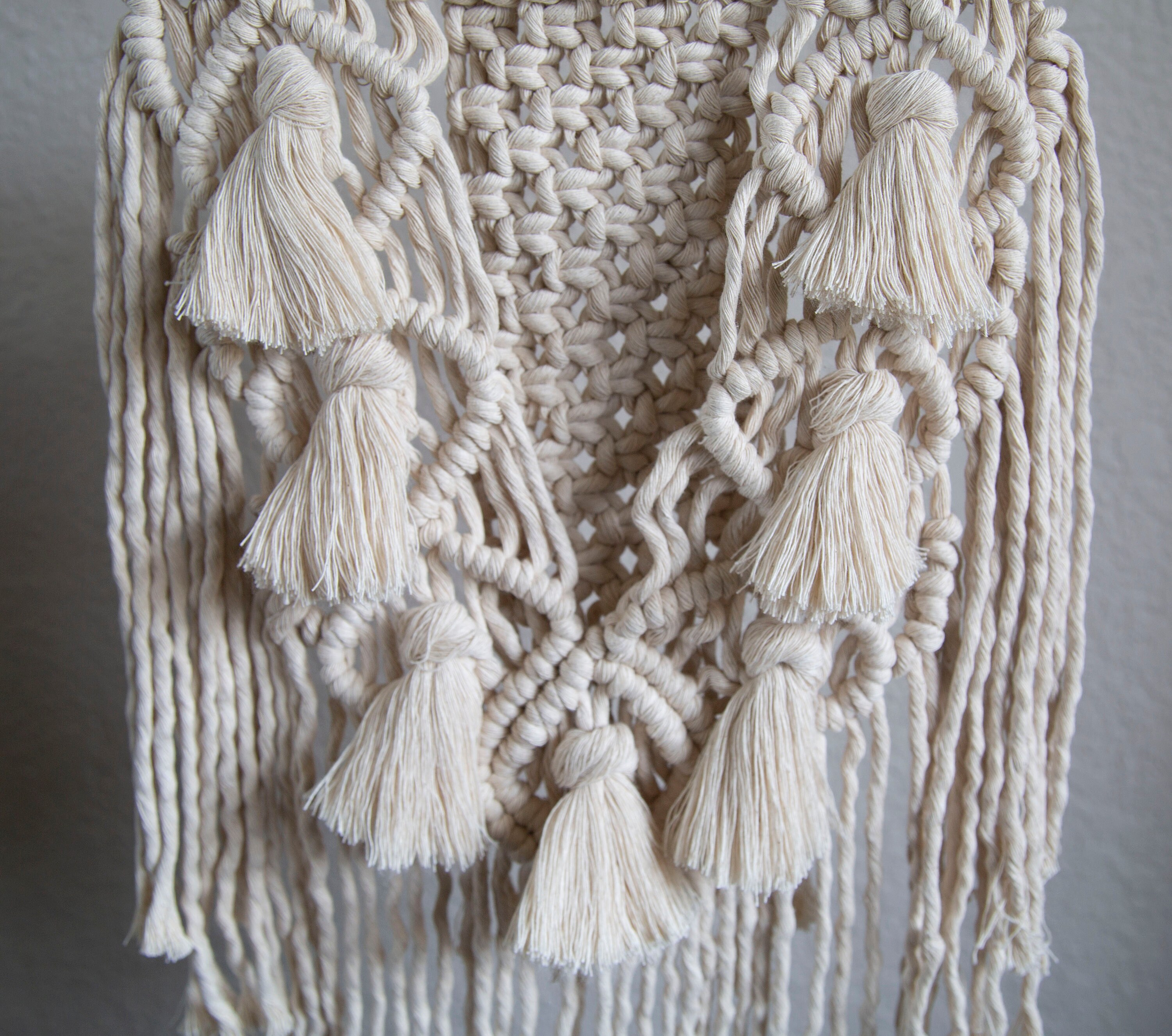 Beach Wood Macrame Hanging With Tassels Recycled Natural - Etsy