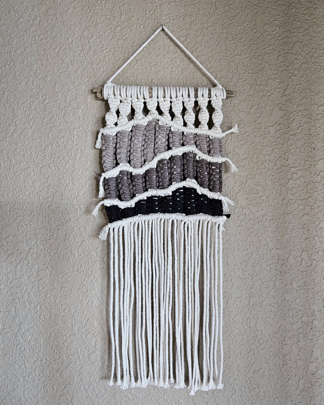 Mini Abstract Macrame Wall Hanging Textured Wall Hanging Mini Wall ...