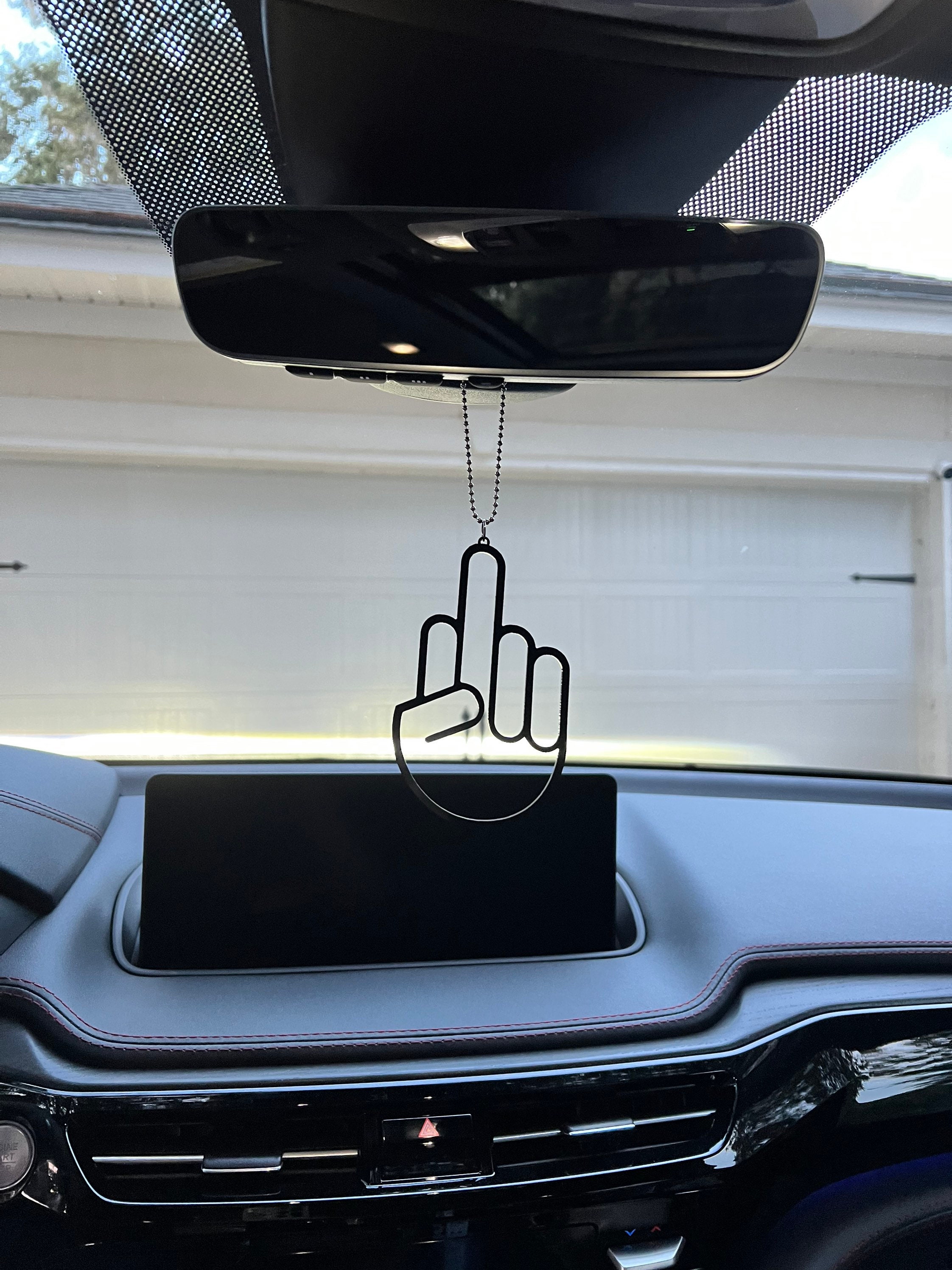 Middle Finger Rearview Mirror Accessory, Funny Acrylic Car Charm With ...