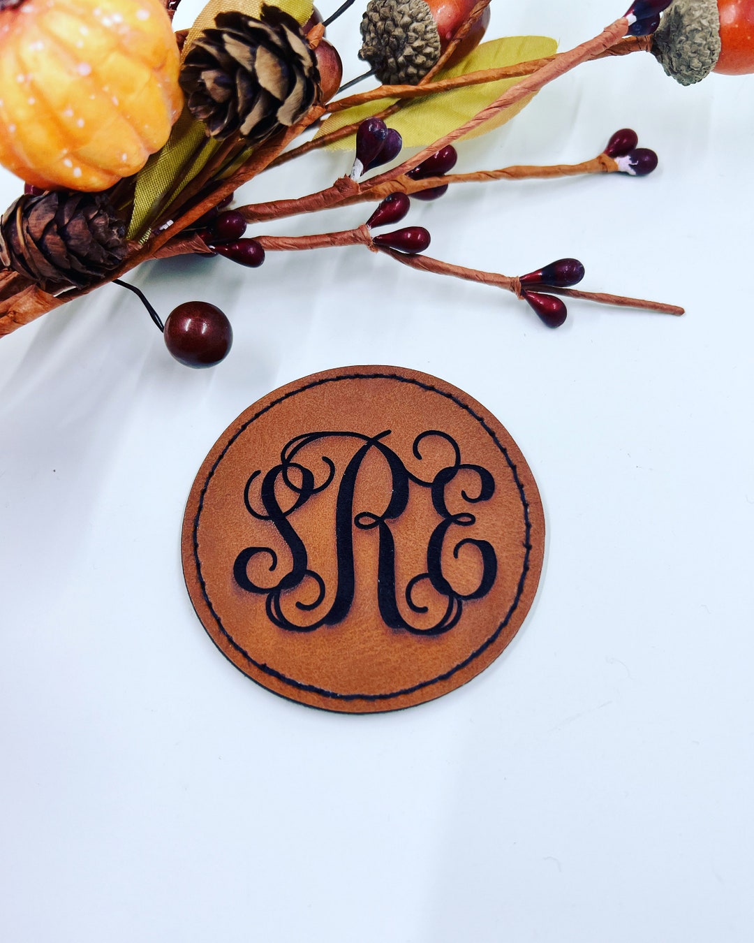 Custom Iron-on Leather Patch | Monogrammed Leather Hat Patch | DIY Iron ...