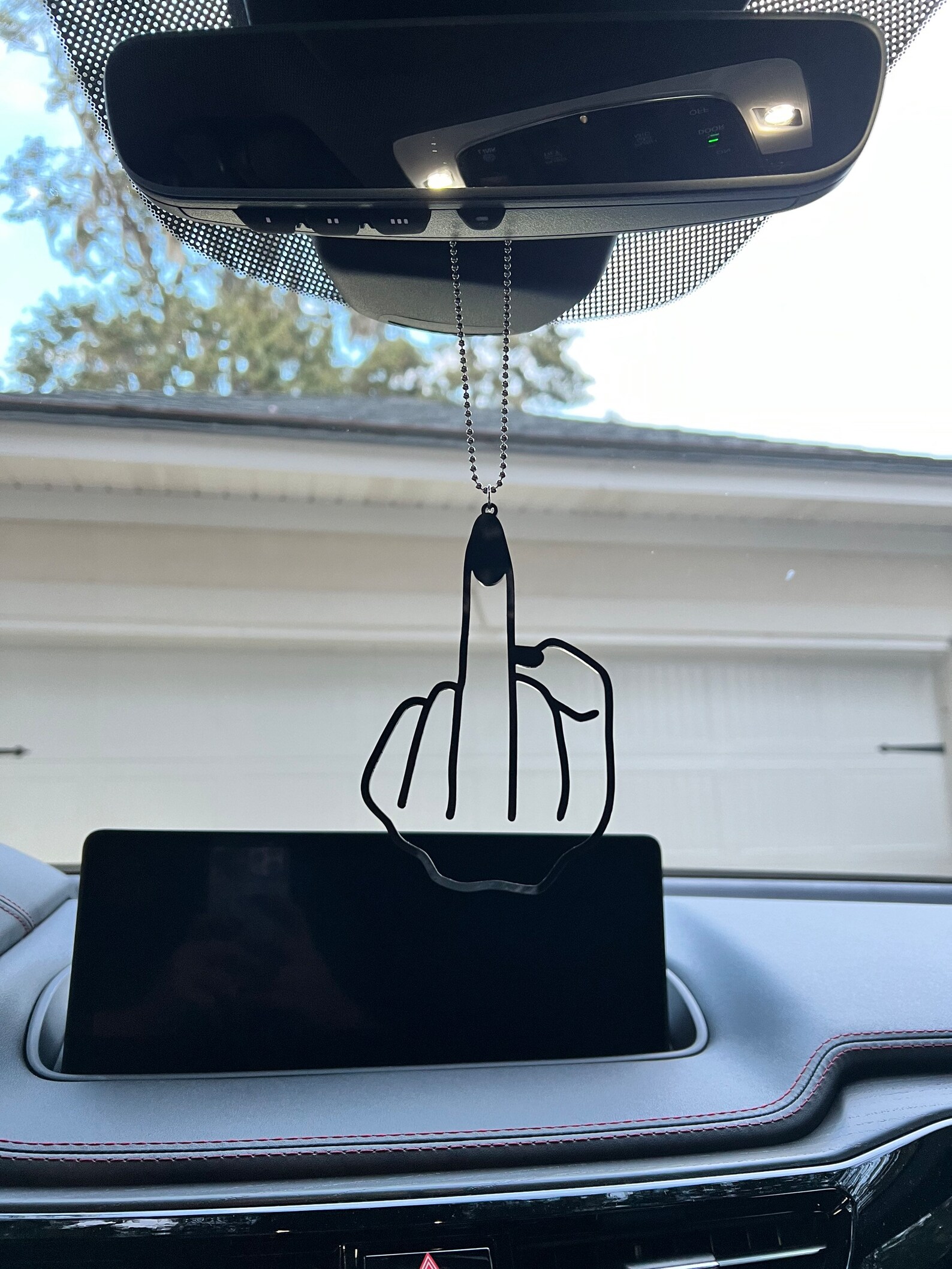 Middle Finger Rearview Mirror Hanger, Funny Car Charm, Flipping Bird ...