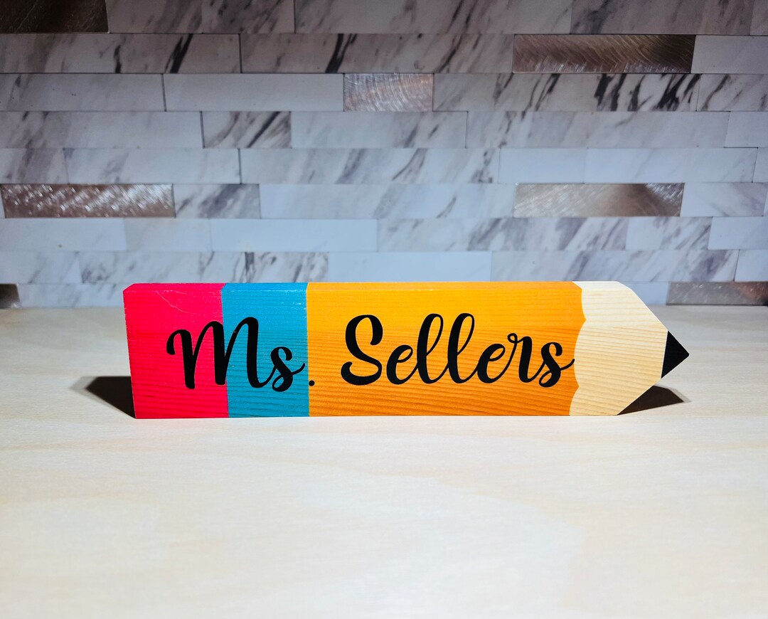 Teacher Desk Sign Wooden Teacher Desk Plaque Name Sign for - Etsy