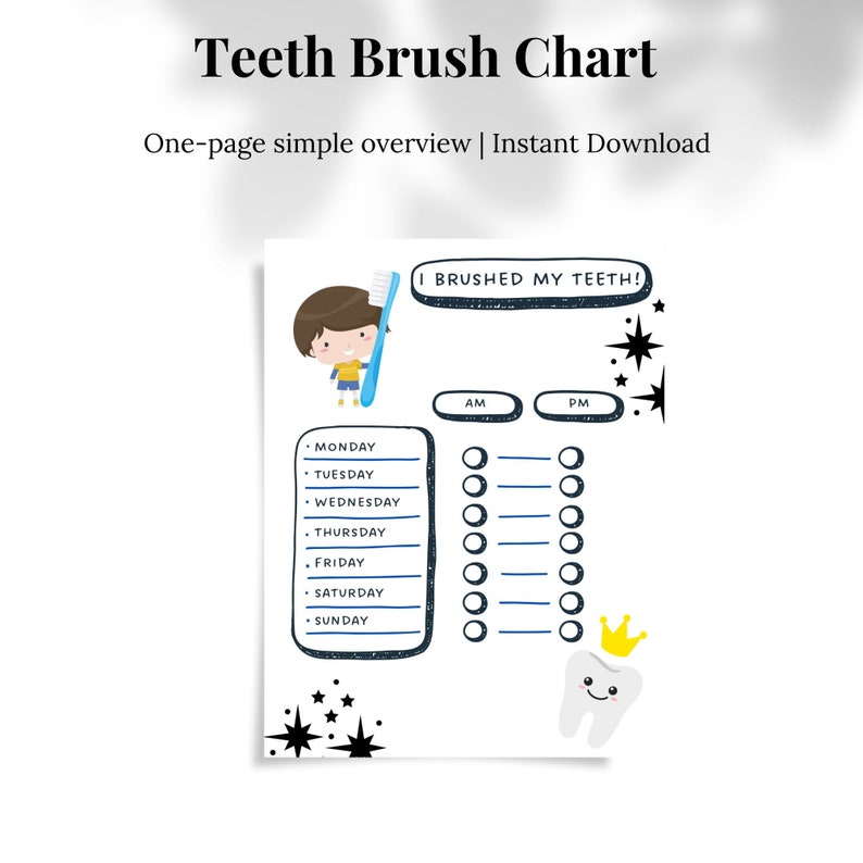 Brush Teeth Printable | Reward Chart Kids | Tooth Brushing Chart ...