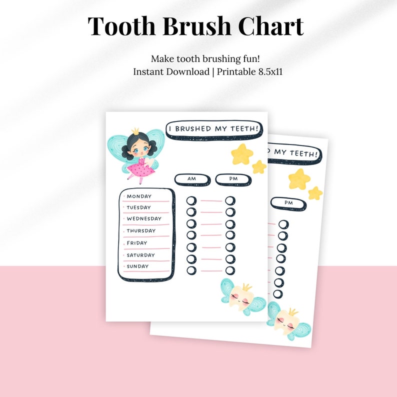 Brush Teeth Printable | Reward Chart Kids | Tooth Brushing Chart ...