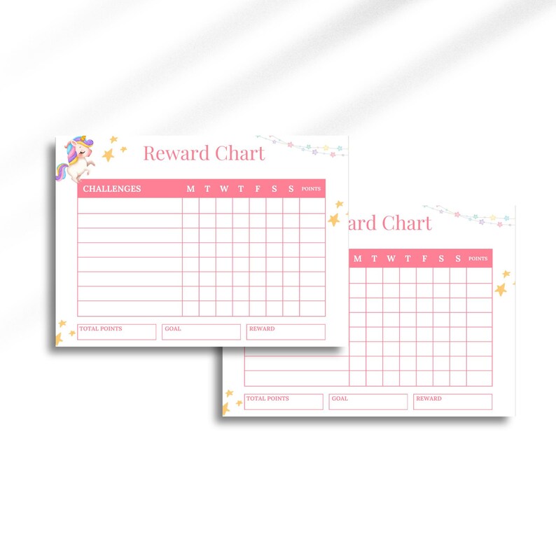 Unicorn Reward Chart | Printable Sticker Chart | Kids Chore Checklist ...
