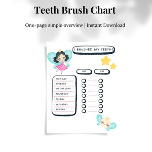 Brush Teeth Printable | Reward Chart Kids | Tooth Brushing Chart ...