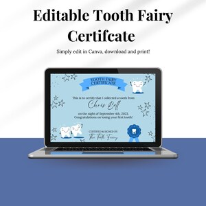 Editable Tooth Fairy Certificate Printable | Tooth Fairy Receipt ...
