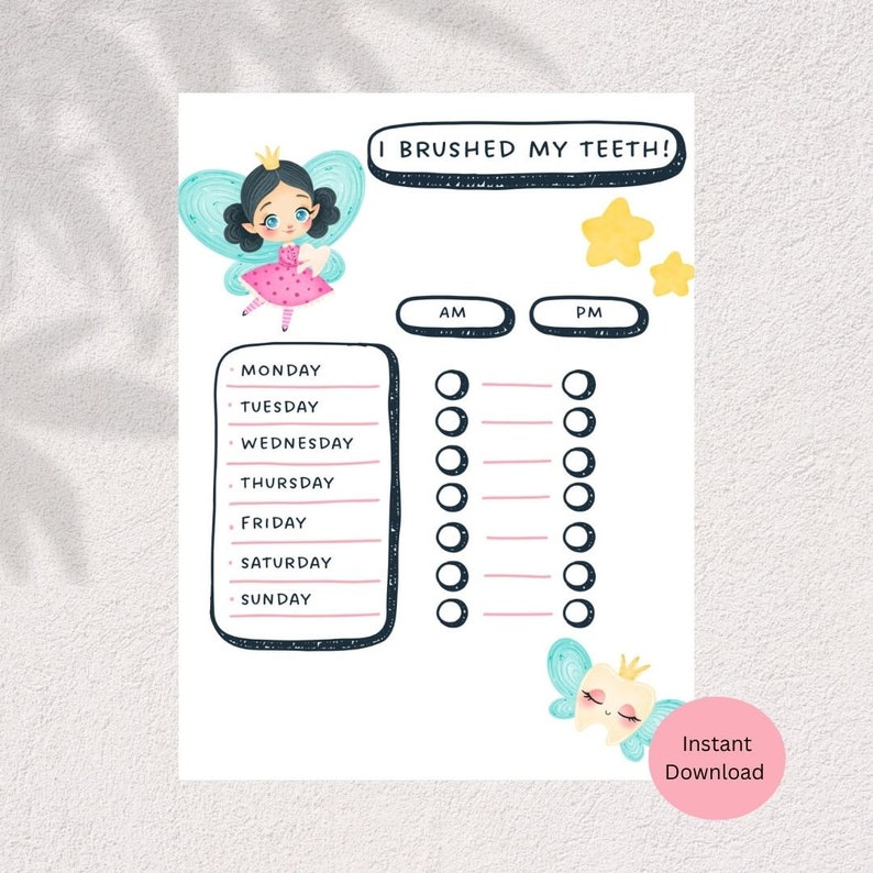 Brush Teeth Printable | Reward Chart Kids | Tooth Brushing Chart ...