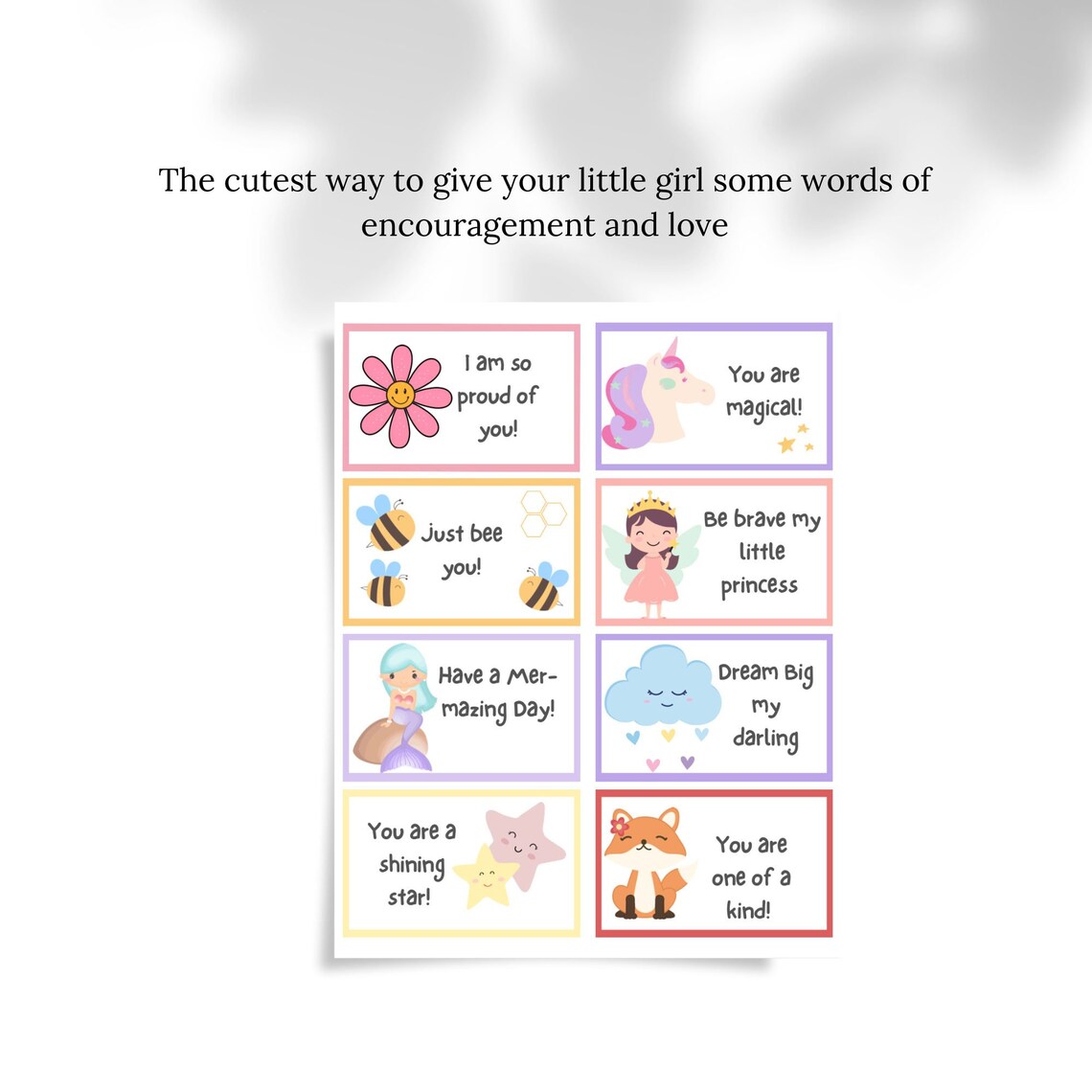 Lunch Box Notes for Kids | Lunchbox Notes for Girls | Positive ...