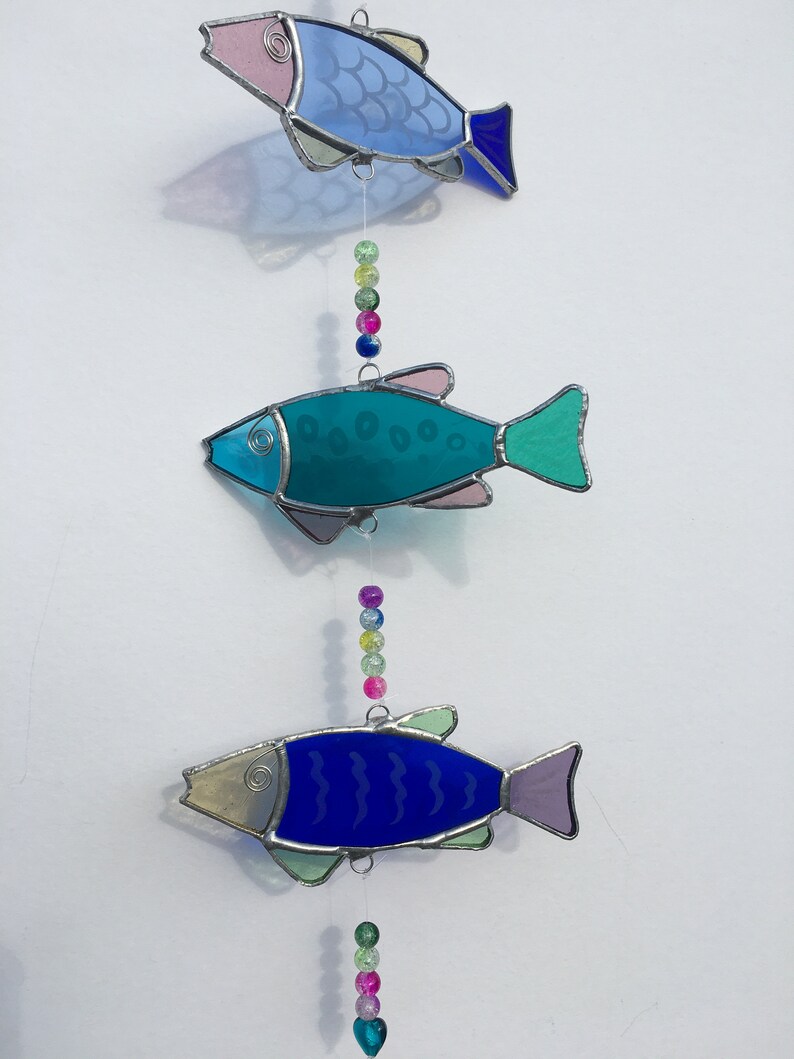 Stained Glass Fishes Suncatcher - Etsy