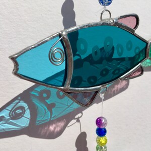 Stained Glass Fishes Suncatcher - Etsy