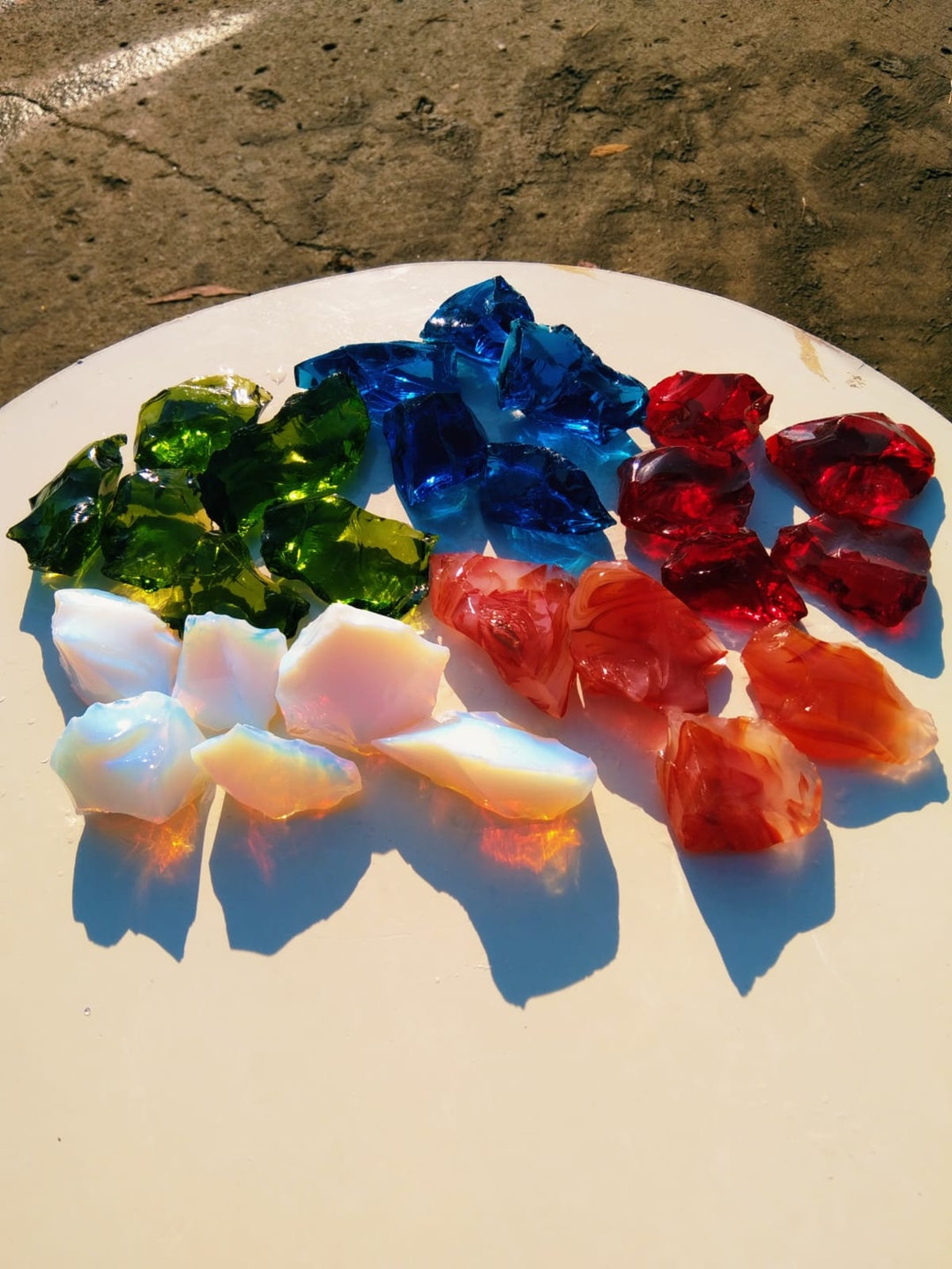 26 Pcs/738 Gr (15gr-43gr) of Rough Andara Crystal Mix Colors Monatomic ...