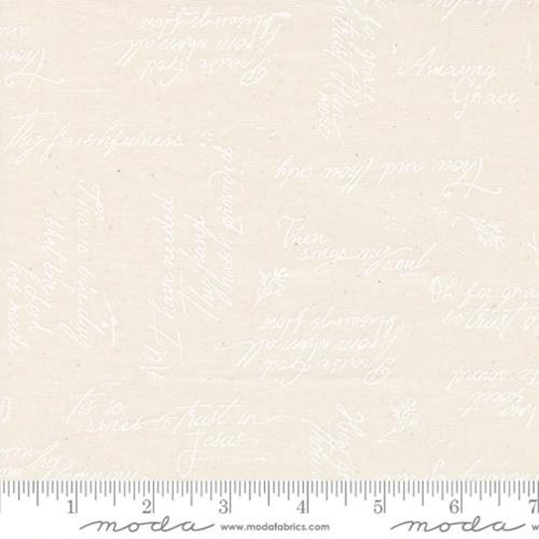 Songbook a New Page by FTDH for Moda, Writing in Unbleached, 1/2 Yard ...