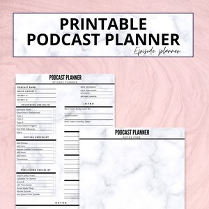 Podcast | Episode Checklist | Planner | A4 Printable | Podcast Planning ...