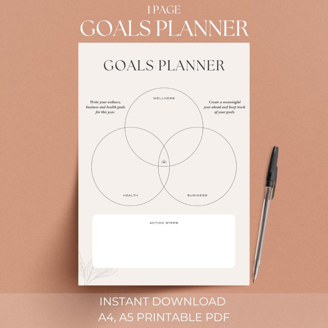 Goal Planner Printables | Wellness |business Journal | Health Log | A5 ...