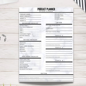 Podcast | Episode Checklist | Planner | A4 Printable | Podcast Planning ...