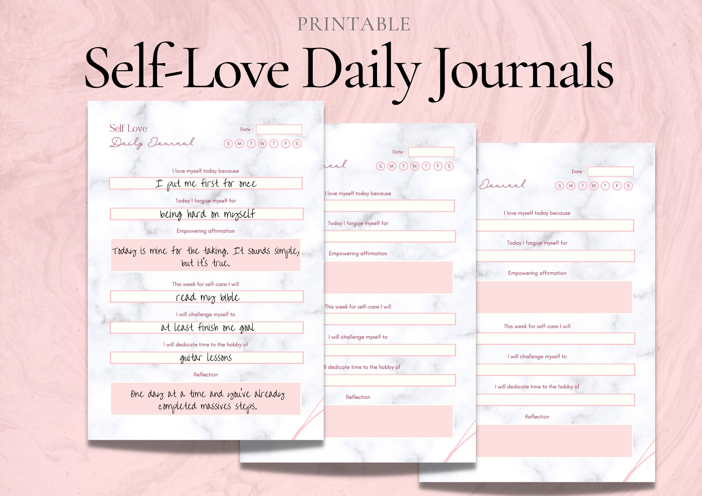 Daily Self-love A4 Printable Journal Planner - Etsy
