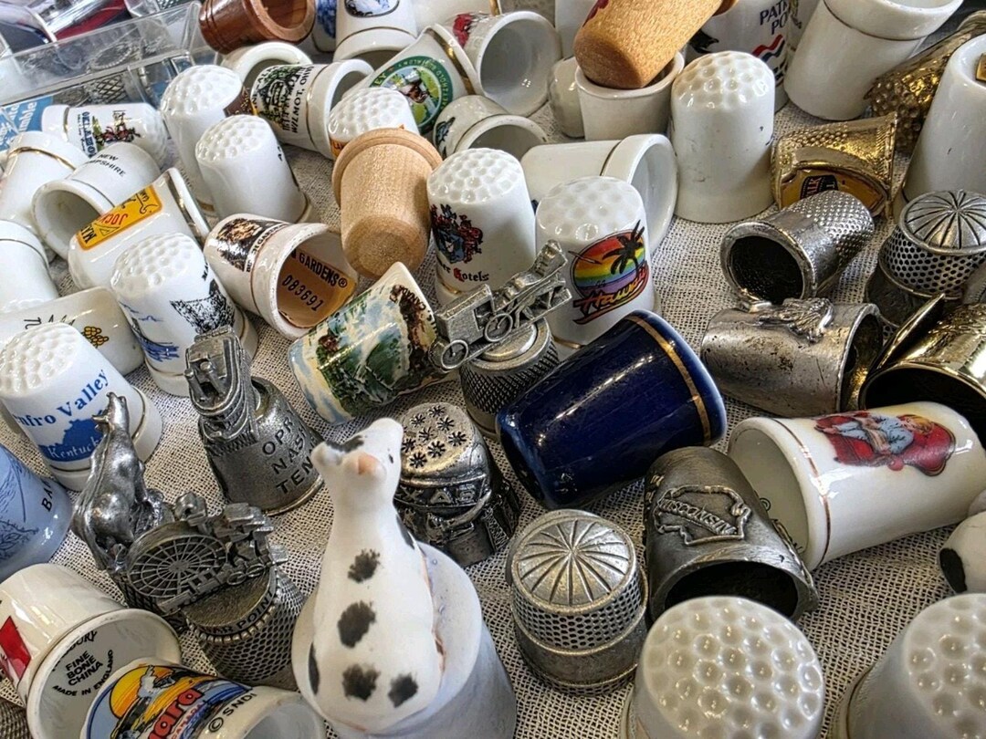 Lot of 100+ Thimbles, Wood, Silver, Pewter, Porcelain - Etsy