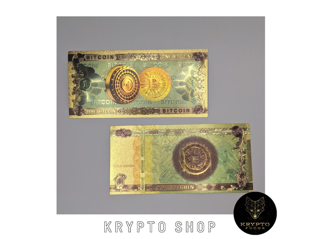 Bitcoin Note - BTC Crypto Gold Banknote Incl. Stand for Crypto Fans - Etsy