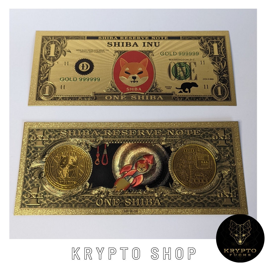 Shiba Inu Banknote SHIB Meme Gold Crypto Physical Bank Note Incl ...