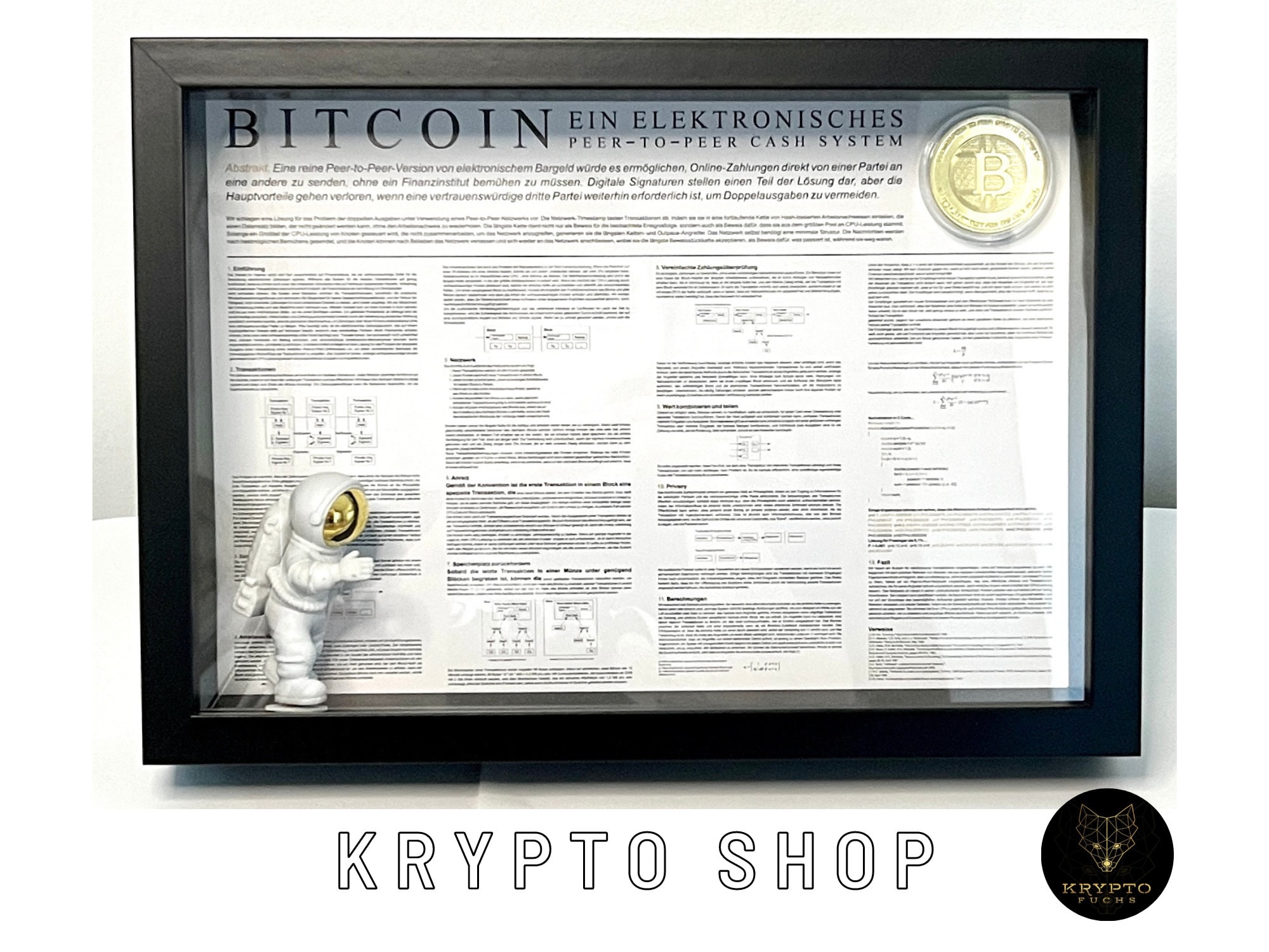 Bitcoin Poster BTC Satoshi Nakamoto Livre blanc DIN A 4 dans un cadre ...