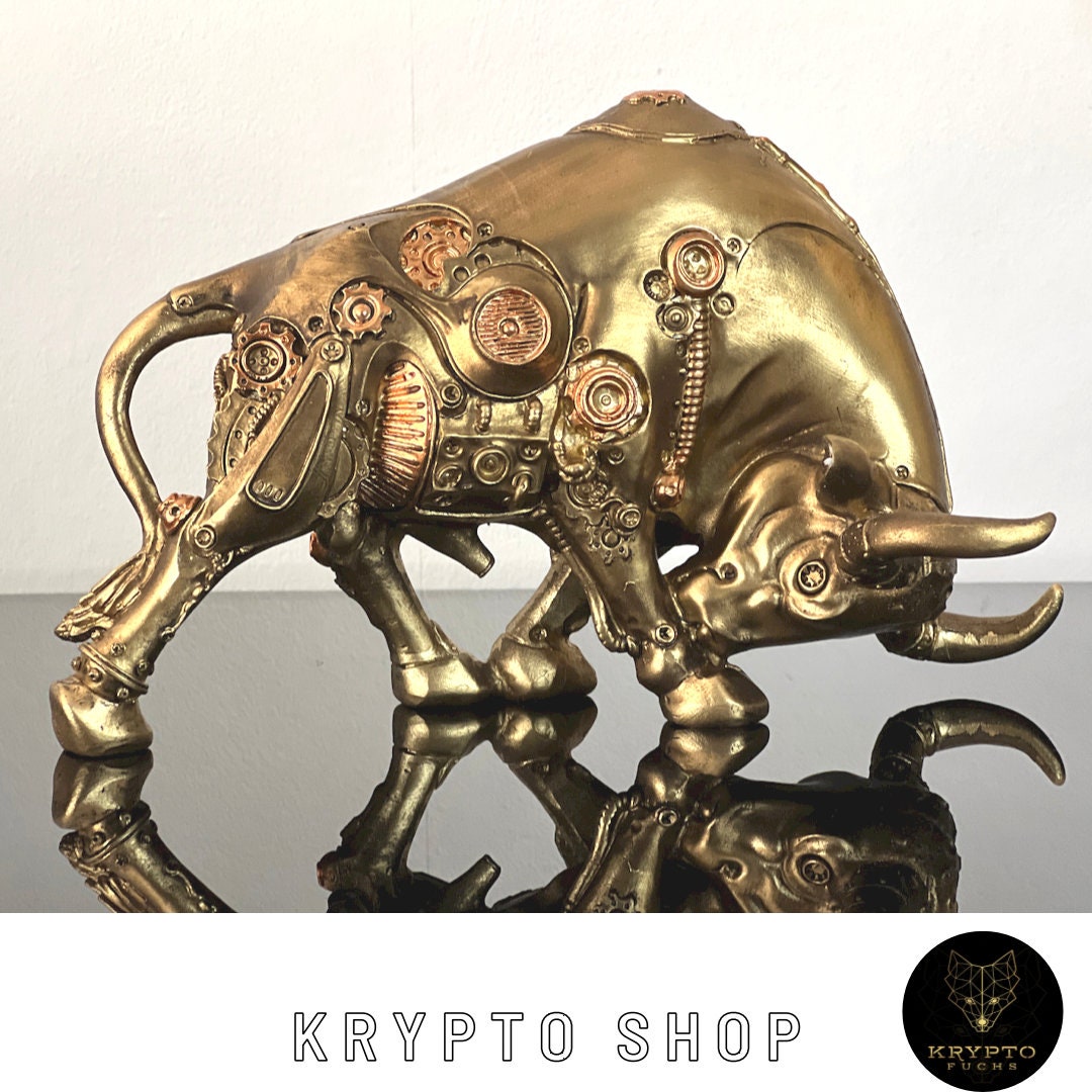 Escultura de oro Bitcoin Bull Miami Crypto 2022 BTC - Etsy España