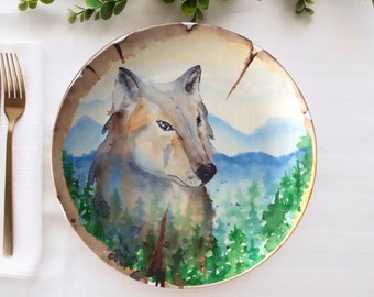 Wolf Dinner Plate - Etsy