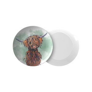 Farm Cow Dinner Plate, Highland Cow Plate, Farm Animals Plate, Cattle ...