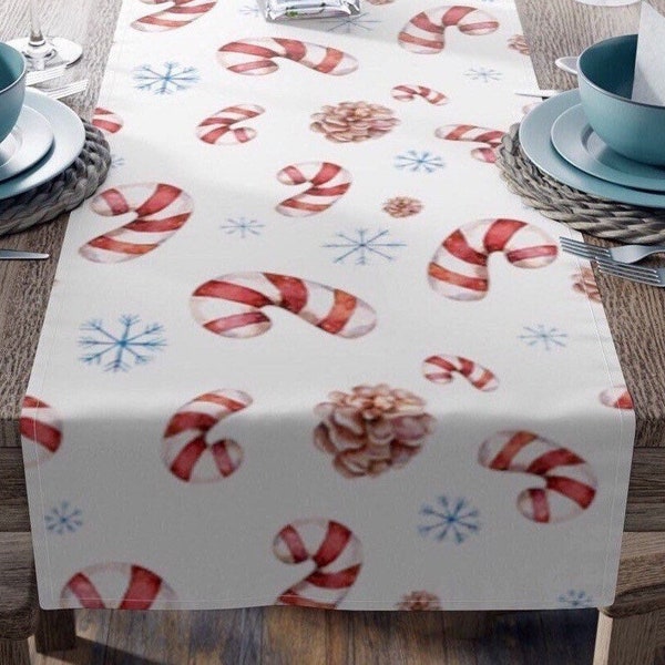 Candy Cane Table Runner - Etsy