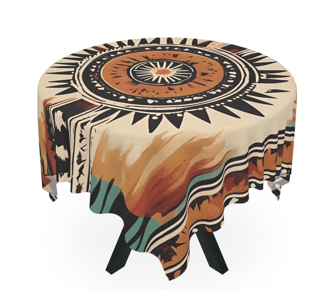Southwestern Boho Tribal Tablecloth, Western Style Tablecloth, Aztec ...