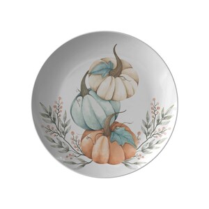 Fall Pumpkins Dinner Plate | Floral Pumpkins Plate Set | Thanksgiving ...