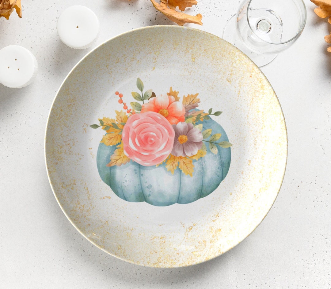 Pumpkin Dinner Plate Fall Plate Set Thanksgiving Plates Fall Dinnerware ...