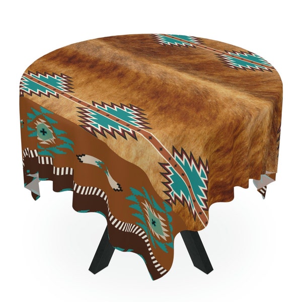 Cowhide Print Tablecloth - Etsy