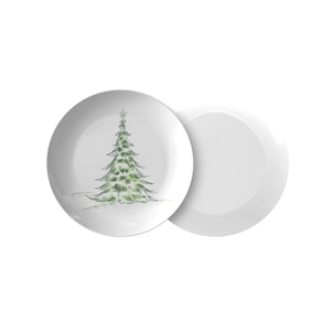 Christmas Tree Plate Set, Holiday Plates, Holiday Dishes, Fir Tree ...