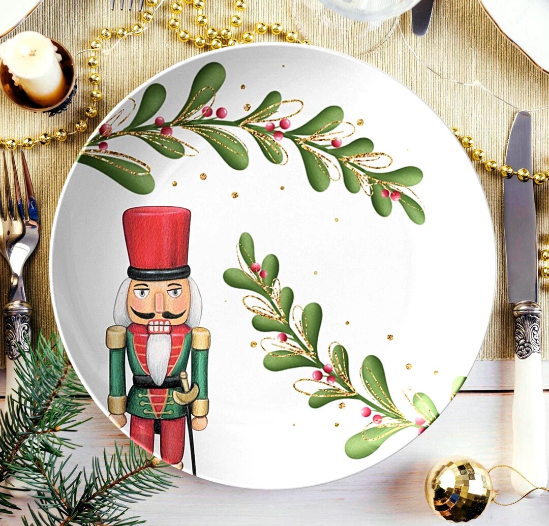 Christmas Nutcracker Theme Plate Set, Christmas Dinner Plate, Christmas ...