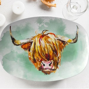 Farmhouse Highland Cow Platter | Farm Cow Serving Platter | Farmhouse ...