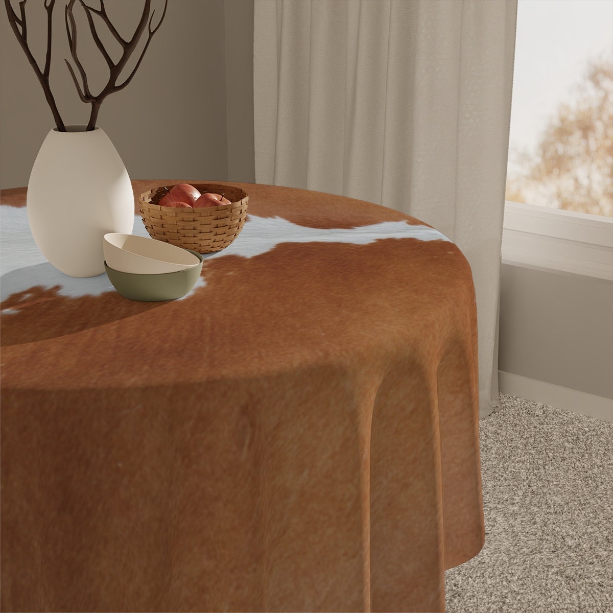 Faux Cowhide Tablecloth Cow Print Table Cloth Western - Etsy