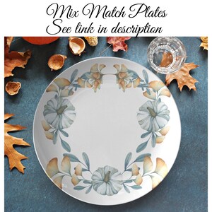 Fall Pumpkins Dinner Plate | Floral Pumpkins Plate Set | Thanksgiving ...