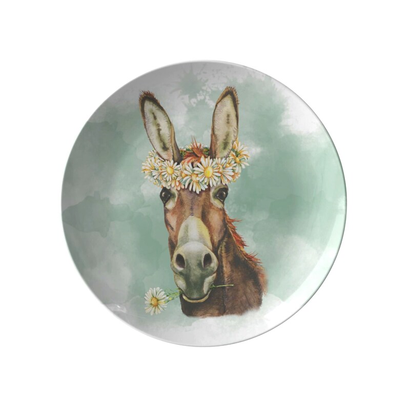 Farm Donkey Dinner Plate Farmhouse Dinnerware Farm Animal - Etsy