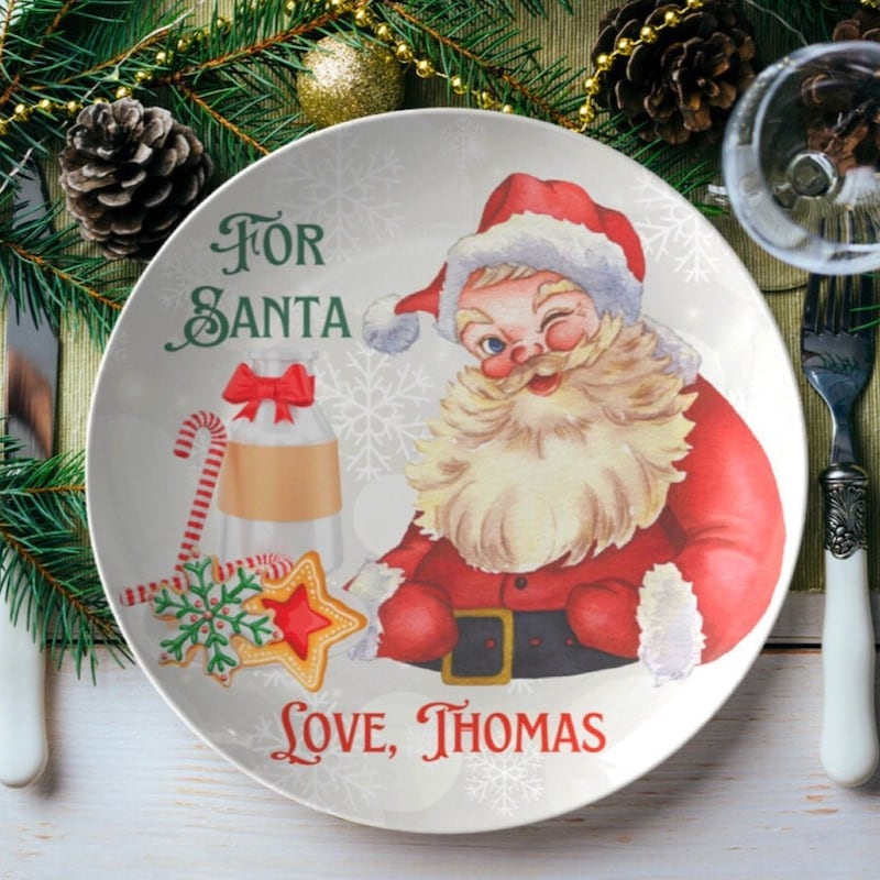 Santa Plate - Etsy UK