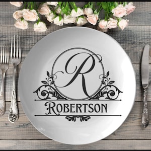 Personalized Monogrammed Plate | Customizable Plate | Custom Wedding ...