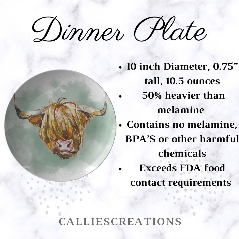 Farmhouse Cow Plate Highland Cow Dinner Plate Farm Cow - Etsy