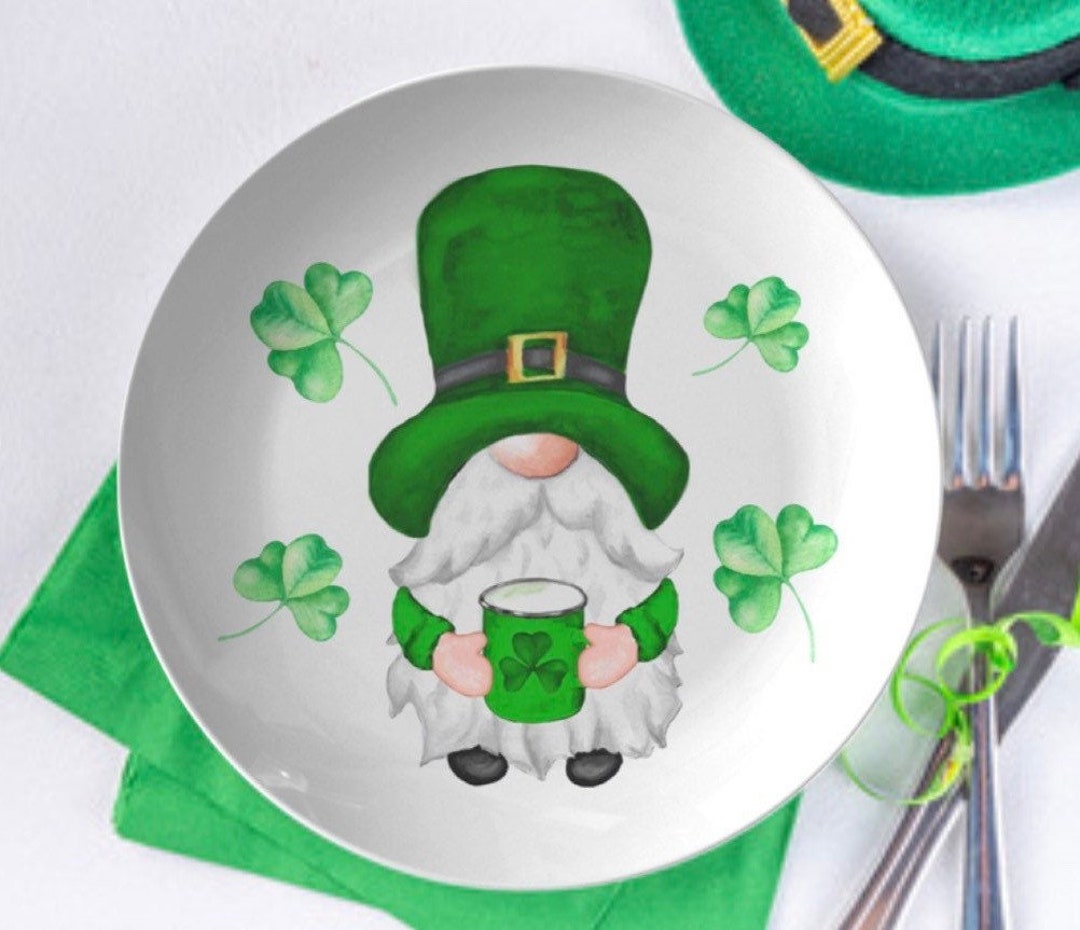 St Patrick’s Day Dinner Plate | Green Shamrock Plate | Saint Patricks ...